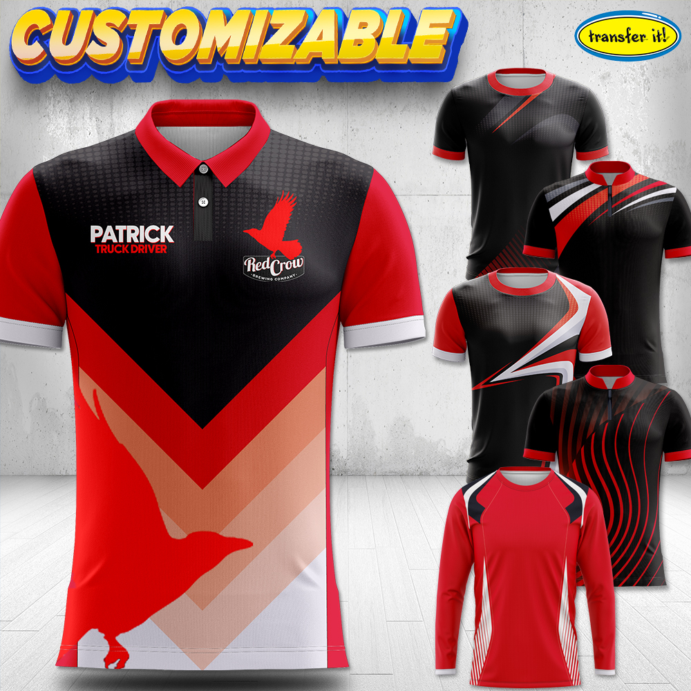 Transfer It Personalized FULL SUBLIMATION Red Black Design/Color ...