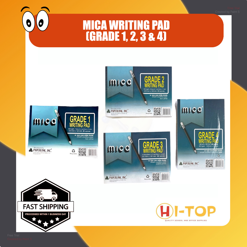 Mica Writing Pad 80 Lvs Grade 1,2,3,4 l (10 pads) Sold per Ream ...