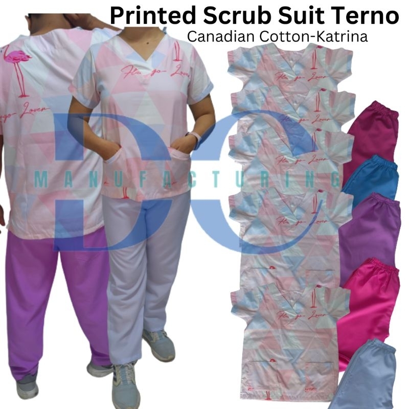 Printed Scrub Suit Terno for Men and Women/Canadian Cotton-Katrina ...