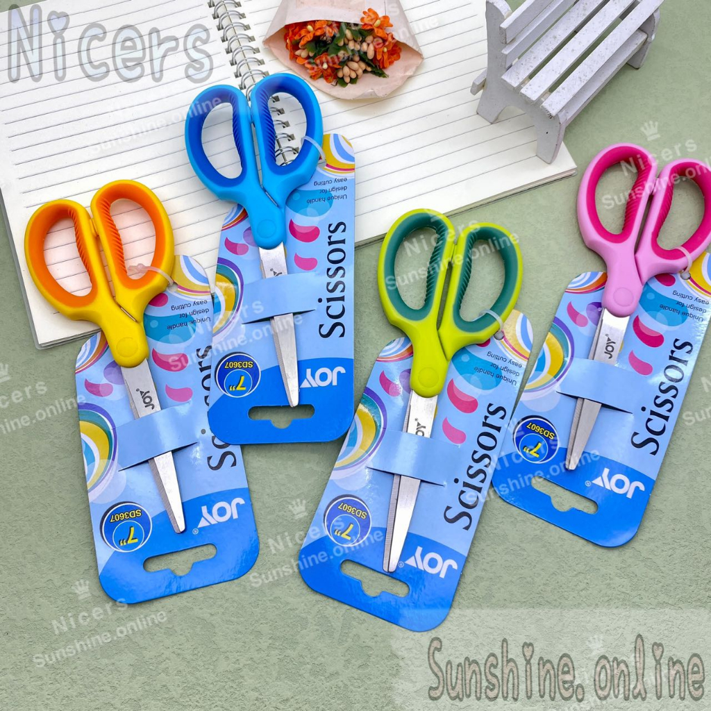 Joy Scissors 7" ergonomic soft-grip scissors #SD-3607 | Shopee Philippines
