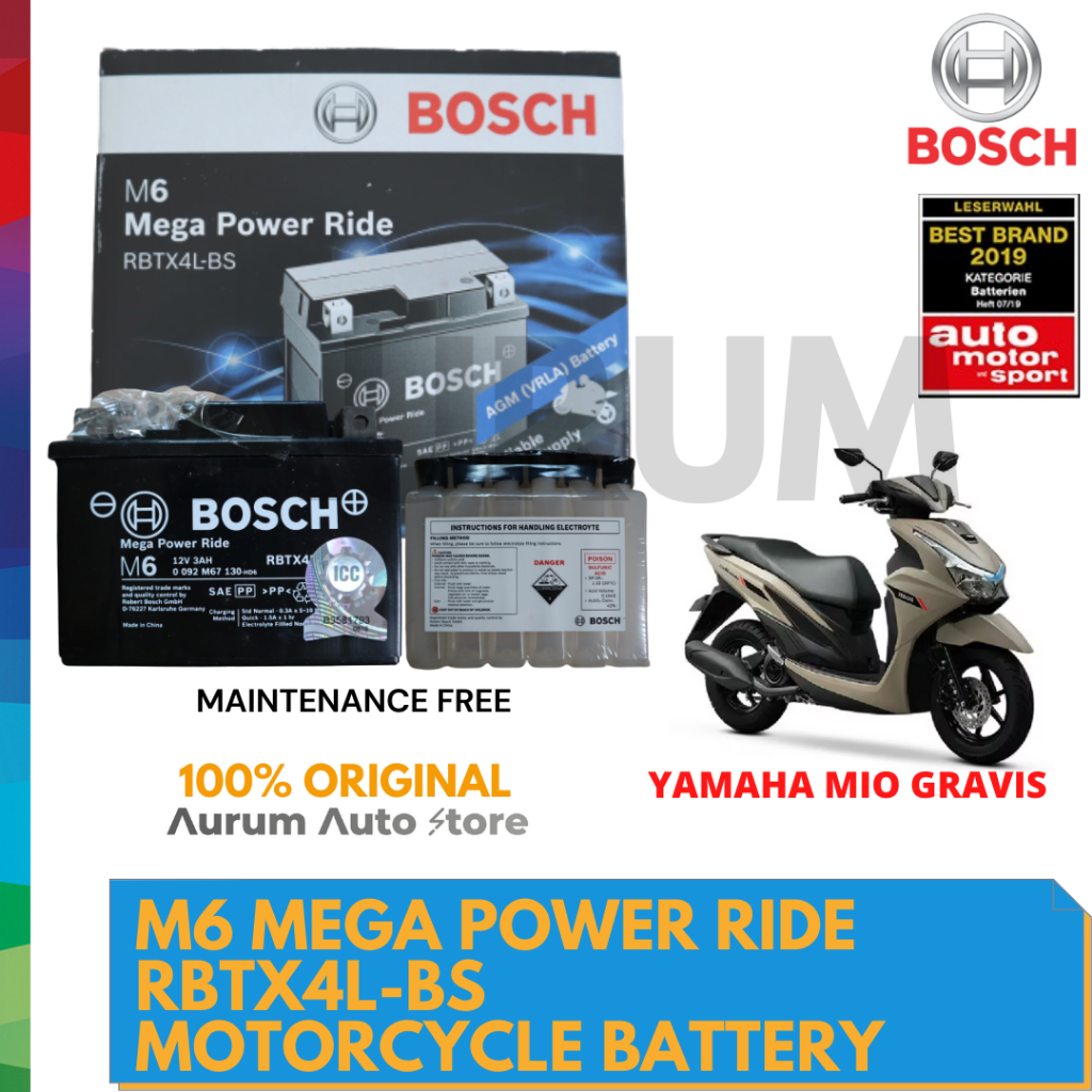 Bosch 4L battery for Mio Gravis, bosch battery, Yamaha Mio Gravis ...