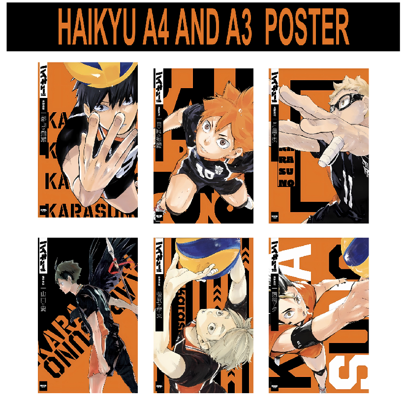 HAIKYUU A4 AND A3 POSTER (SOLD PER PIECE) | Shopee Philippines