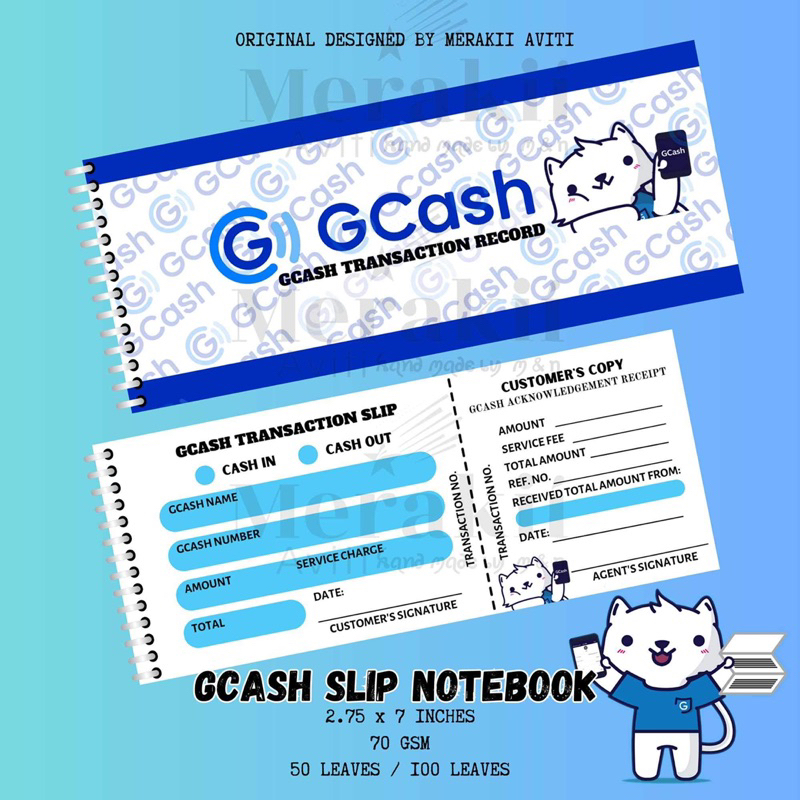 GCASH SLIP NOTEBOOK PERFORATED | 50/100 LEAVES | Shopee Philippines