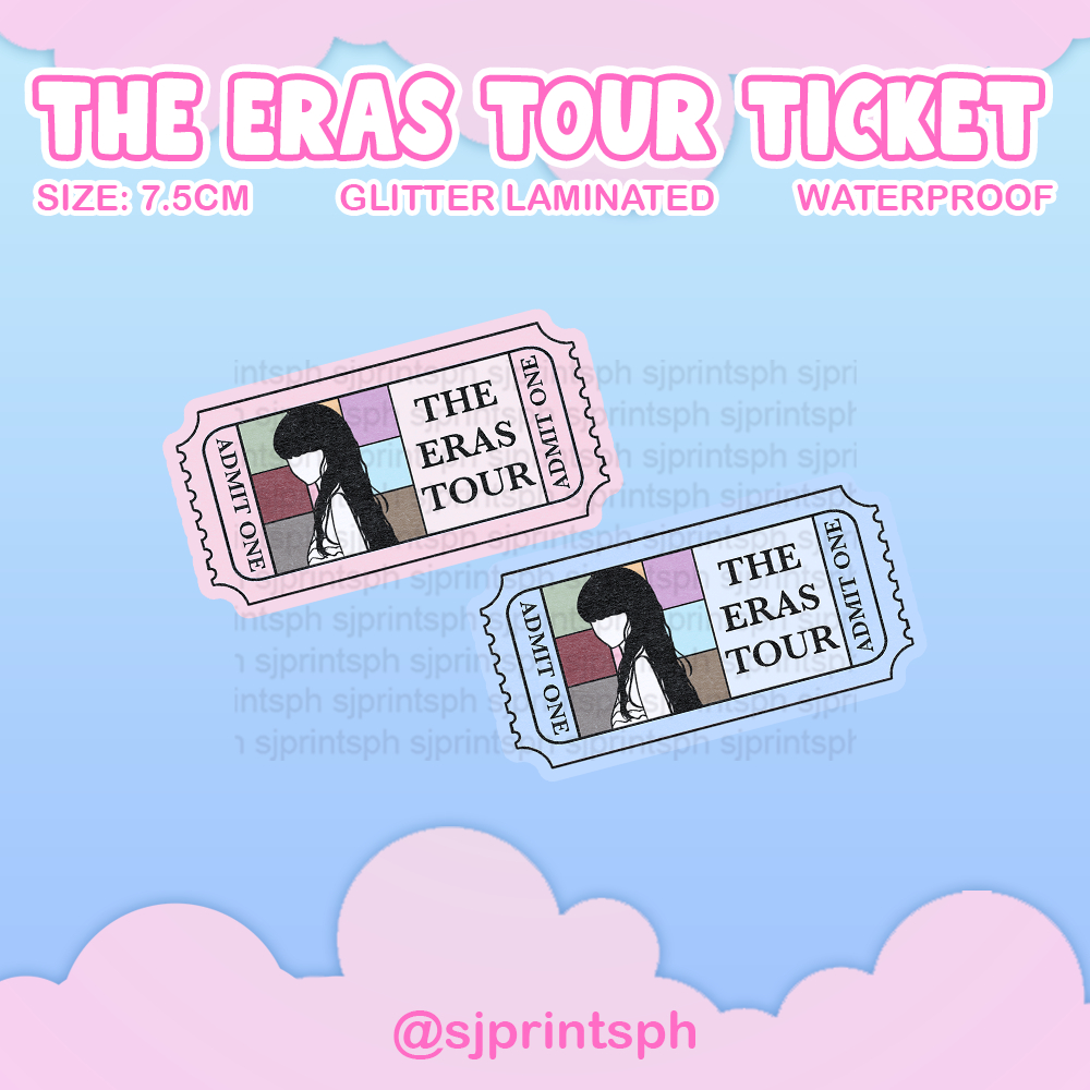 The Eras Tour Ticket - Taylor Swift Glitter laminated vinyl sticker ...