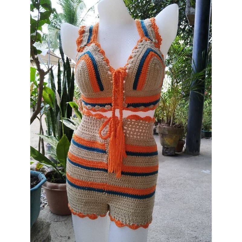 Customized Summer Top & Short Crochet | Shopee Philippines