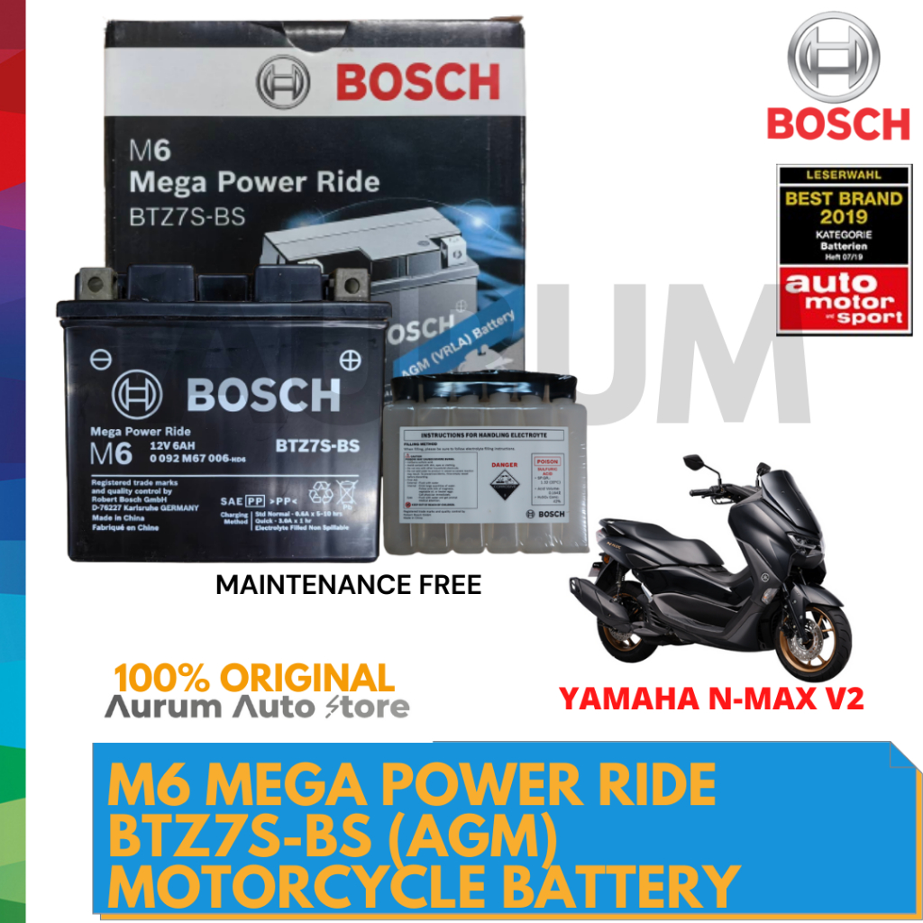 Bosch BTZ7S-BS Battery for Yamaha Nmax V2, Bosch Battery, Battery for ...
