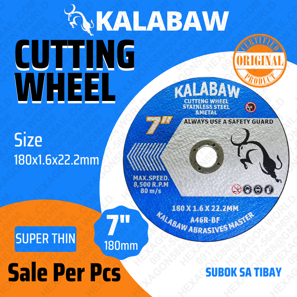 1Pcs Kalabaw Cutting Disc 7" / 180 x 1.6 x 22.2mm Heavy Duty Cutting ...