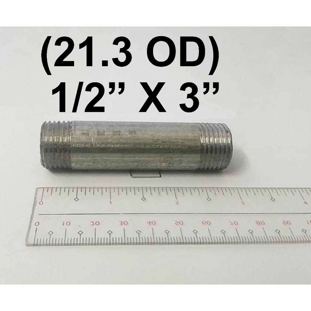 GI NIPPLE 1/2" X 3" SCH40 LS2 GALVANIZED IRON | Shopee Philippines