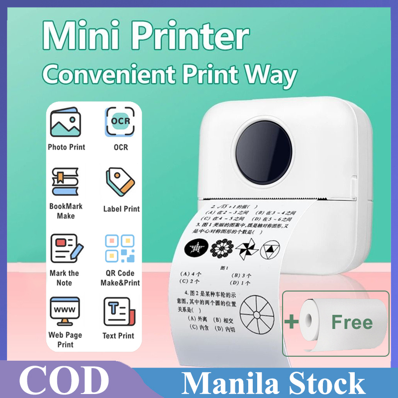 X5 Mini Bluetooth Thermal Printer Photo Printer Label Sticker Printer ...