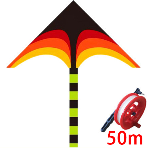 Long Tail Rainbow Kite With Kite String 50m Outdoor Kites Flying Toys ...