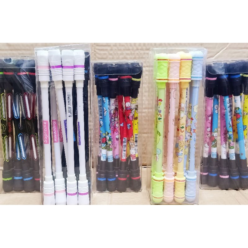 SPINNING PEN WITHOUT LIGHT | 12 PIECES | Shopee Philippines
