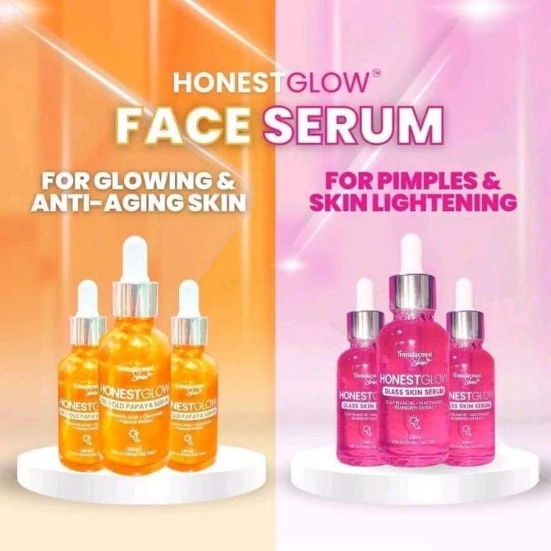 Honest Glow 24K Gold Papaya Serum & Glass Skin Serum Niacinamide serum ...