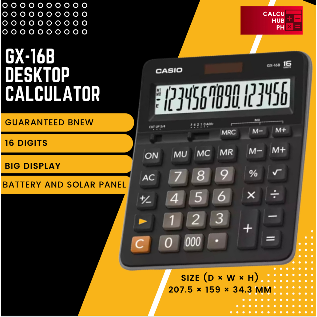 CASIO GX16 DESKTOP CALCULATORS 16 DIGITS ORIGINAL WITH 1 YEAR WARRANTY ...