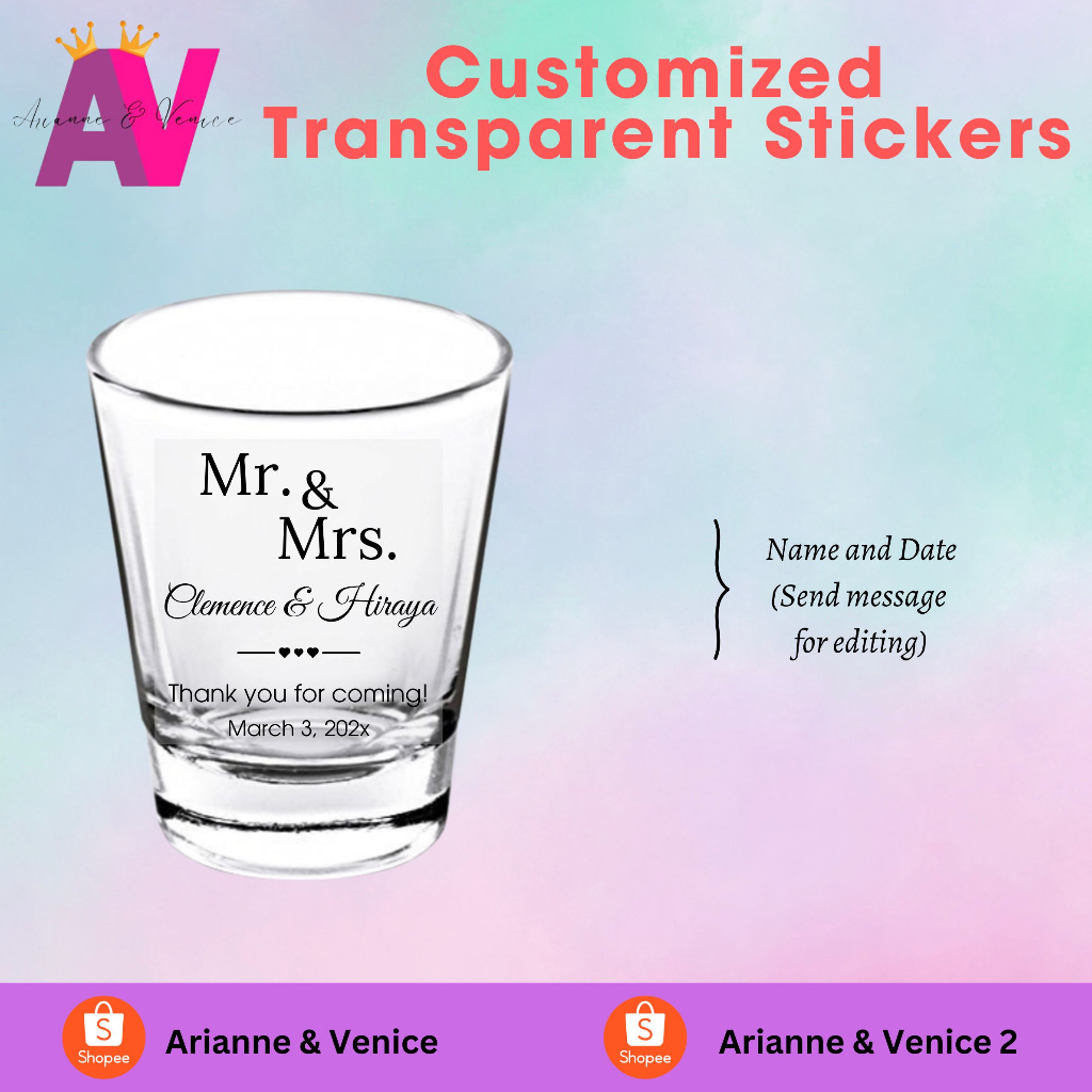 Transparent Stickers for Souvenir Shot Glass Souvenir Stickers Candle ...