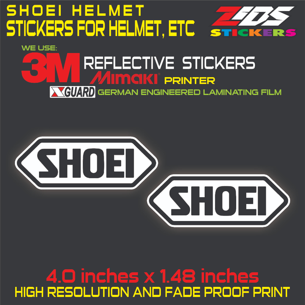 shoei helmet stickers 3M reflective printed laminated sticker for ...