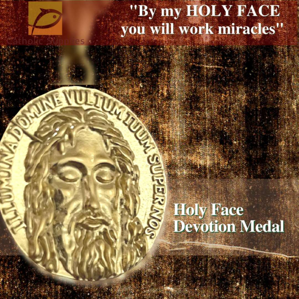 CatholicSupplies Holy Face Nazareno Medal 3D Gold PVD Stainless Steel ...