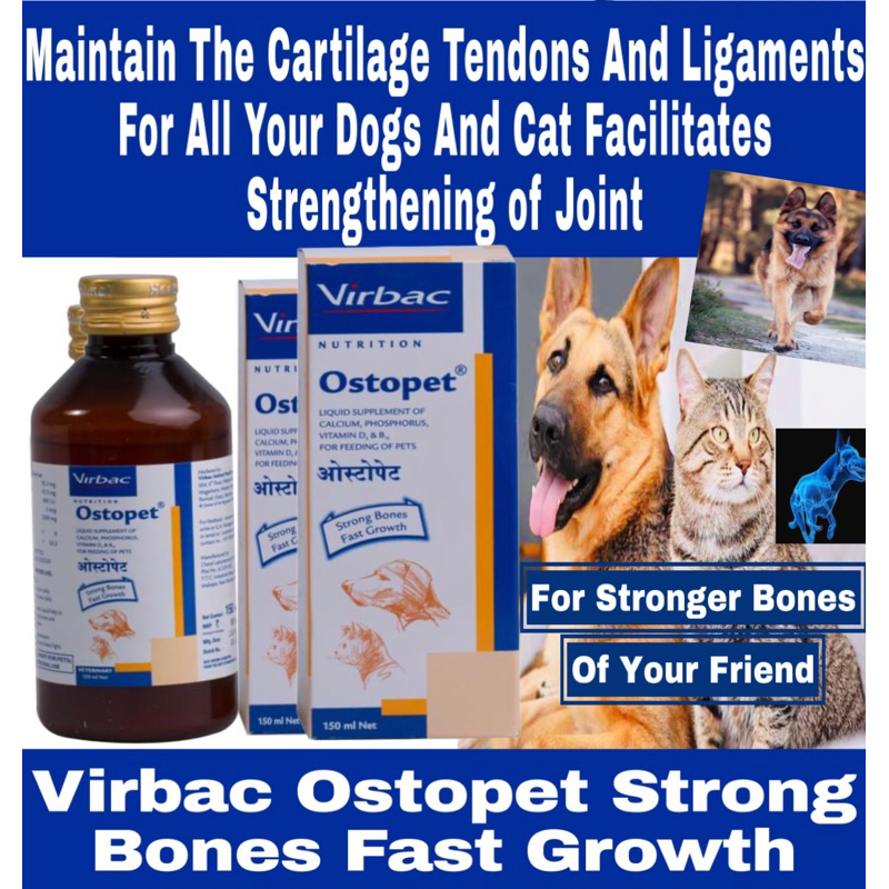Virbac Ostopet Calcium Supplement For Dogs & Cats 150 Ml | Shopee ...