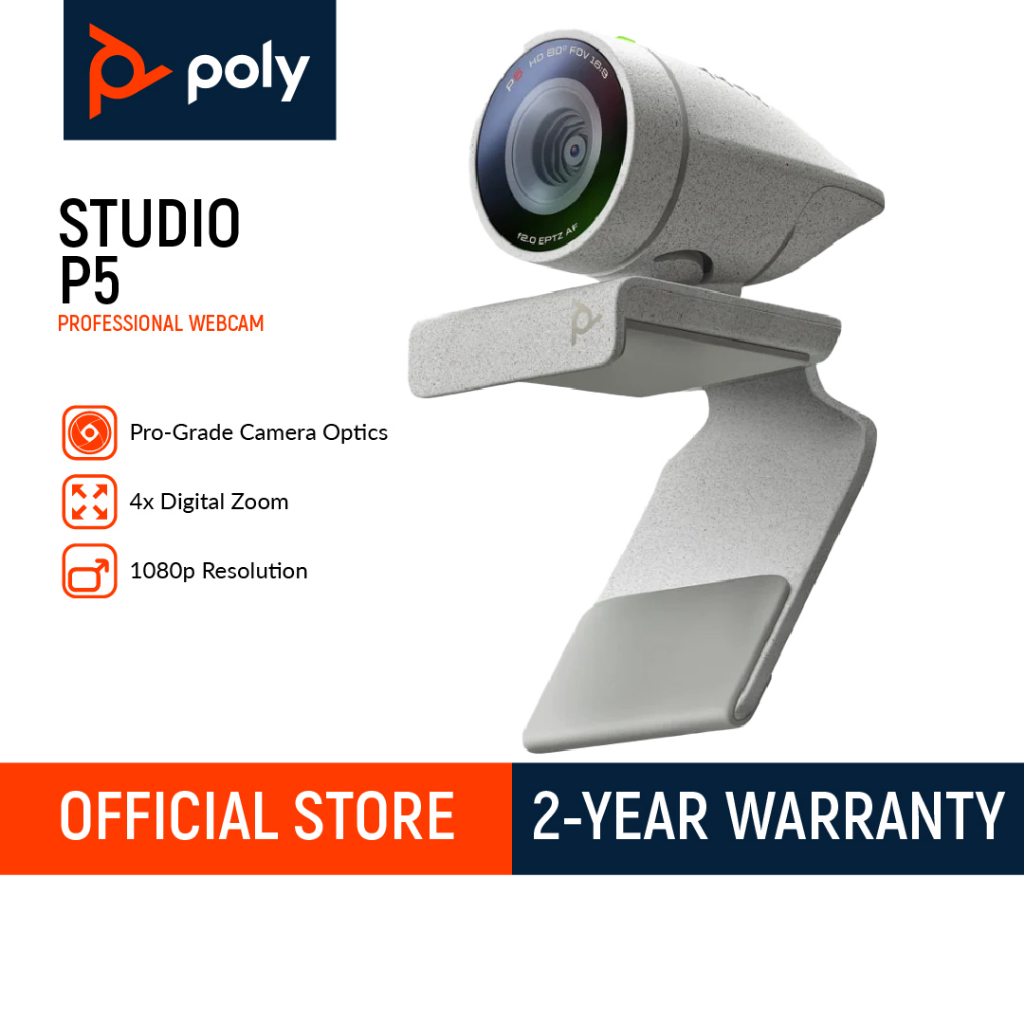 Poly Studio P5 Professional Webcam 1080p HD Laptop Camera for Video ...