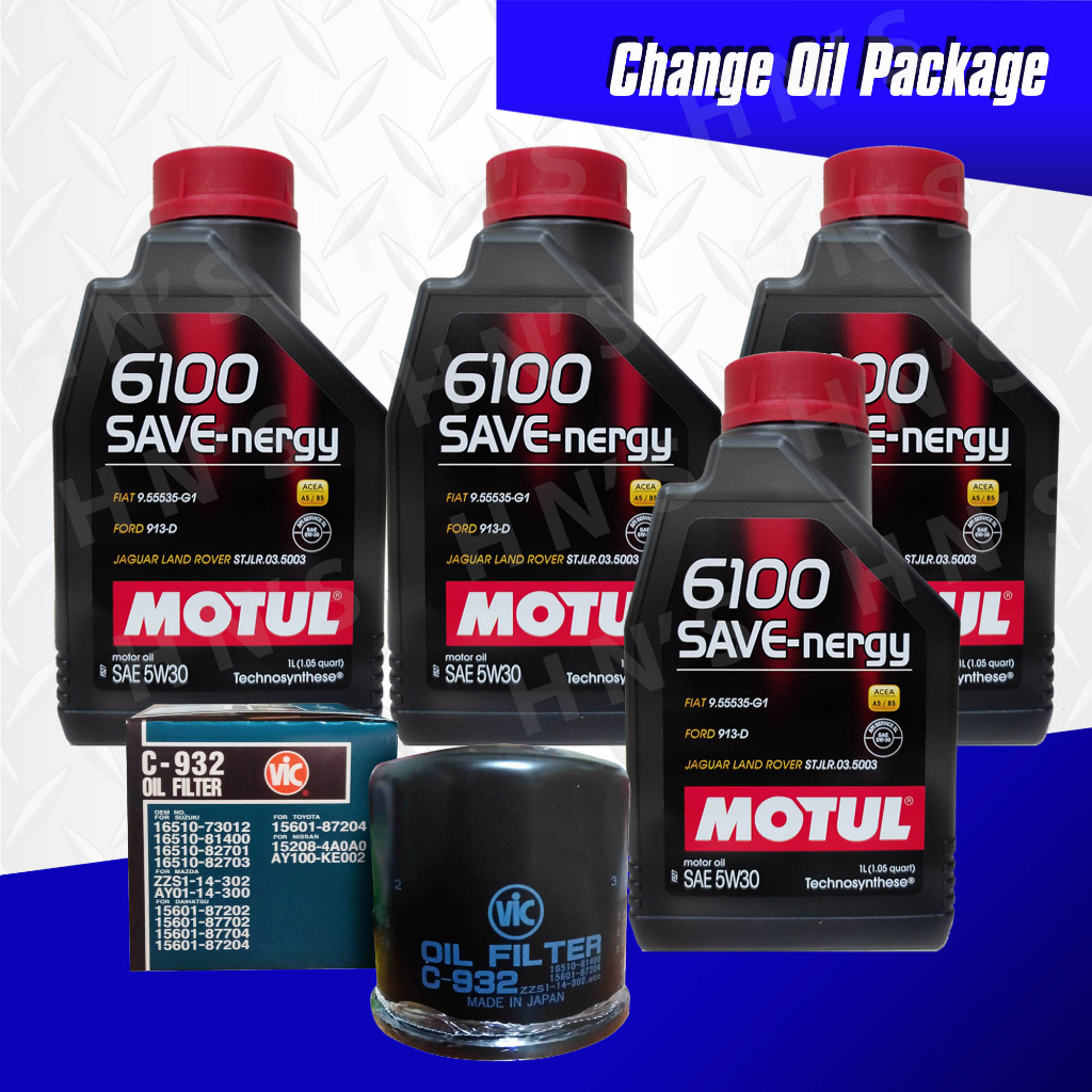 Motul 6100 Save-nergy 5W-30 Oil Change Package for Suzuki Ertiga Alto ...