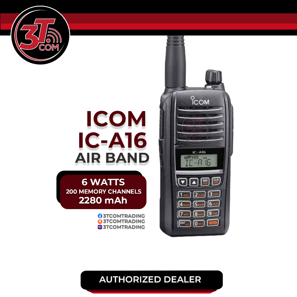 ICOM A16 AIRBAND PORTABLE RADIO ORIGINAL | Shopee Philippines