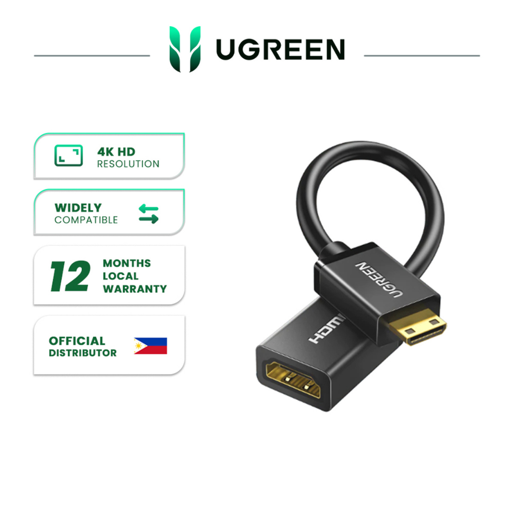 UGREEN 4K Mini HDMI Male to HDMI Female Adapter Cable 22cm - PH ...
