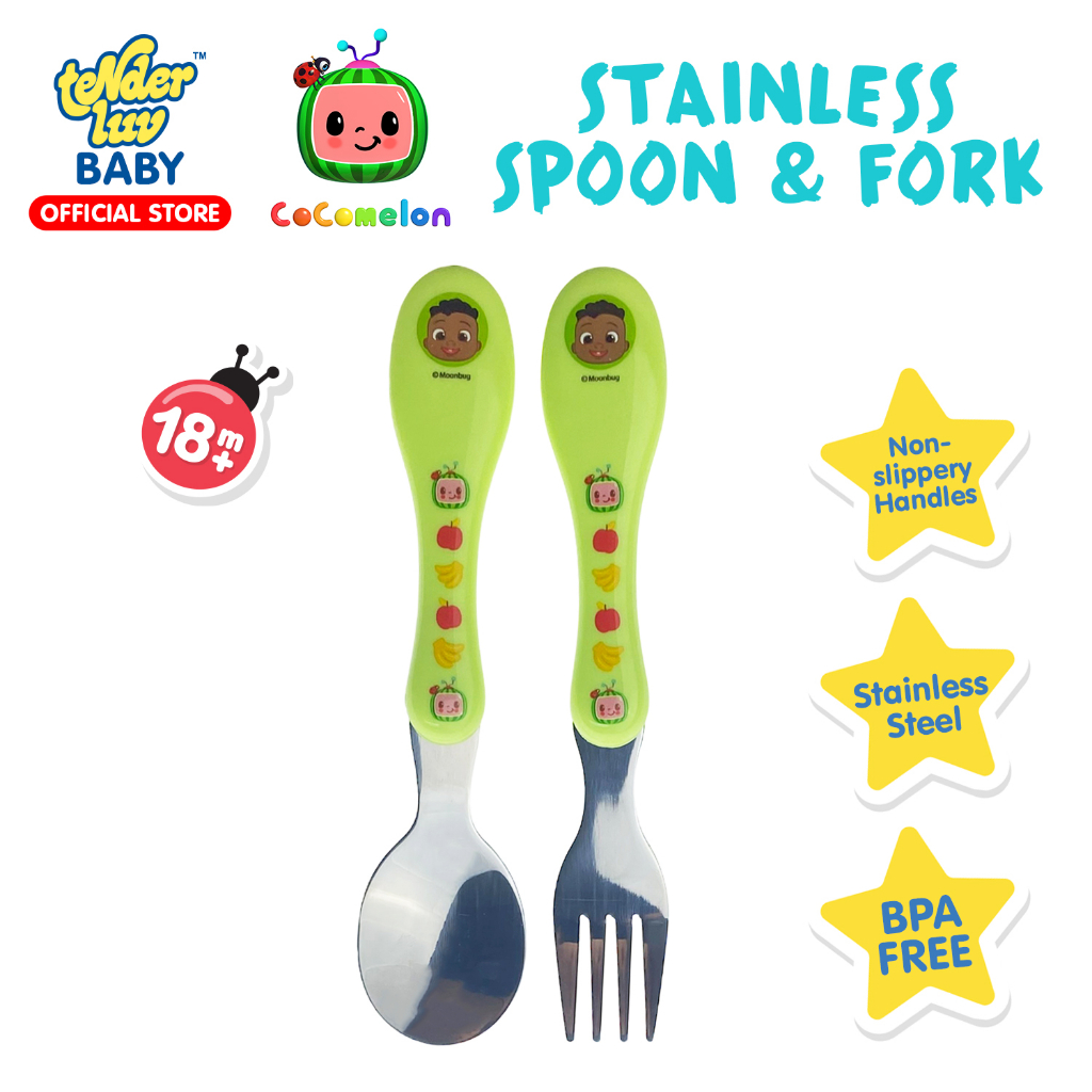 CoComelon Kids Stainless Cutlery (Spoon & Fork) | Shopee Philippines
