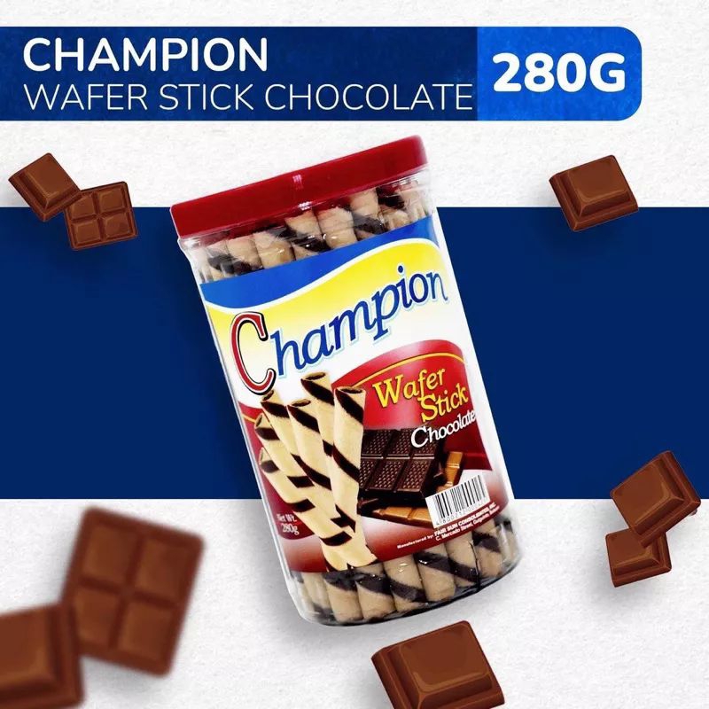CHAMPOLICIOUS CHAMPION WAFER STICK CHOCOLATE 280g | Shopee Philippines