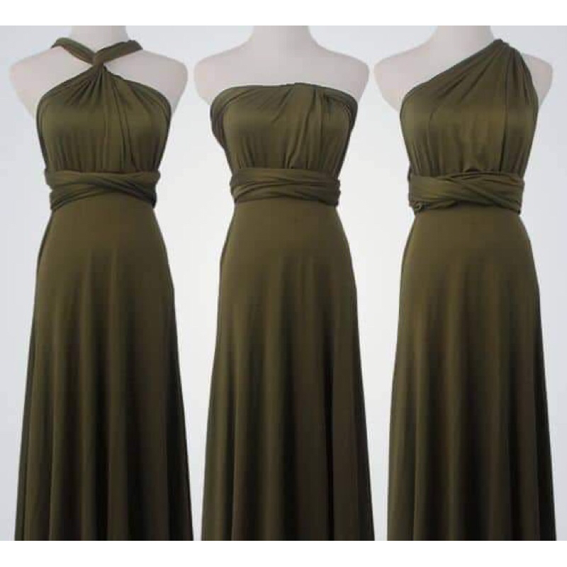 olive green infinity dress with tube | Shopee Philippines