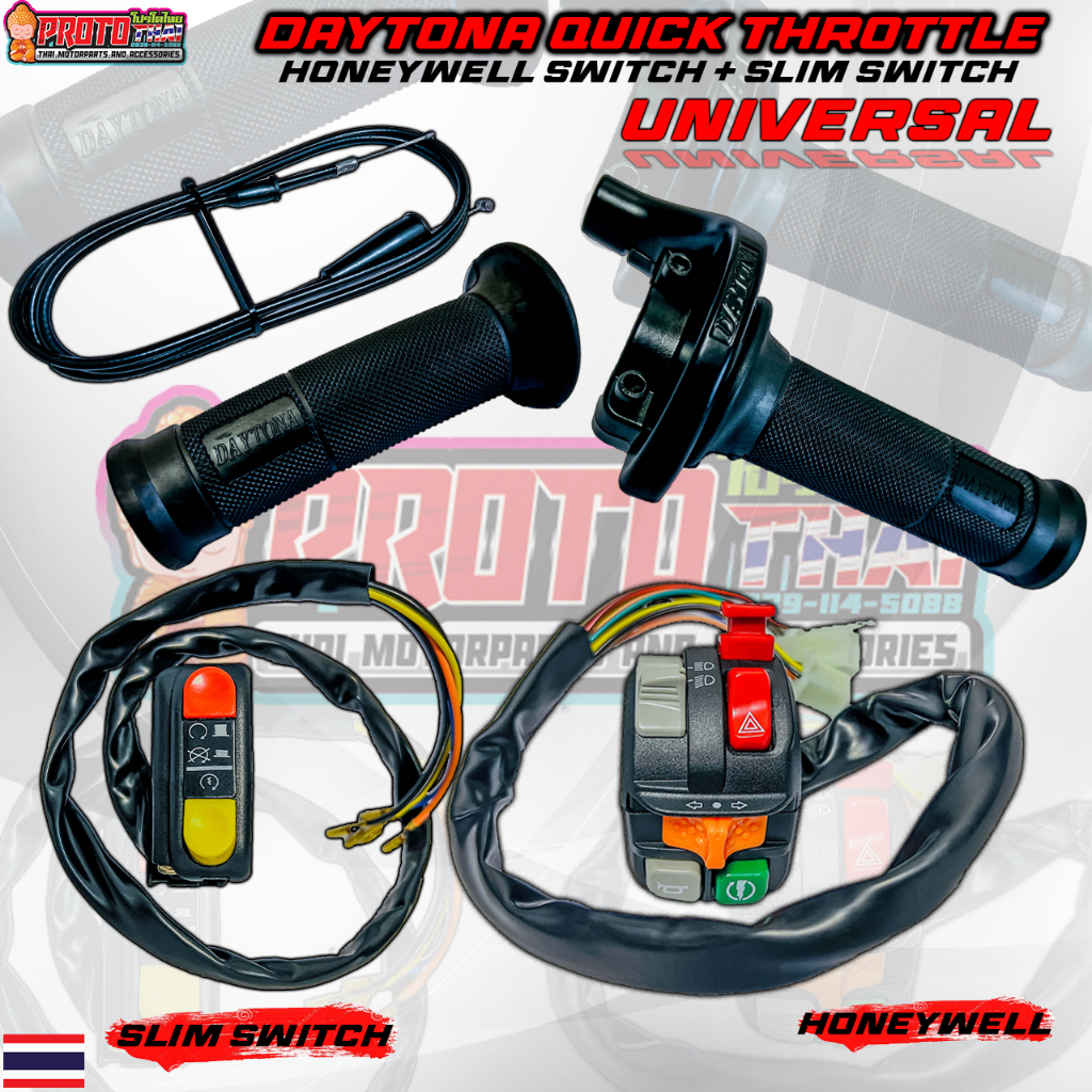 DAYTONA QUICK THROTTLE ALLOY + HONEYWELL SWITCH + SLIM SWITCH UNIVERSAL ...