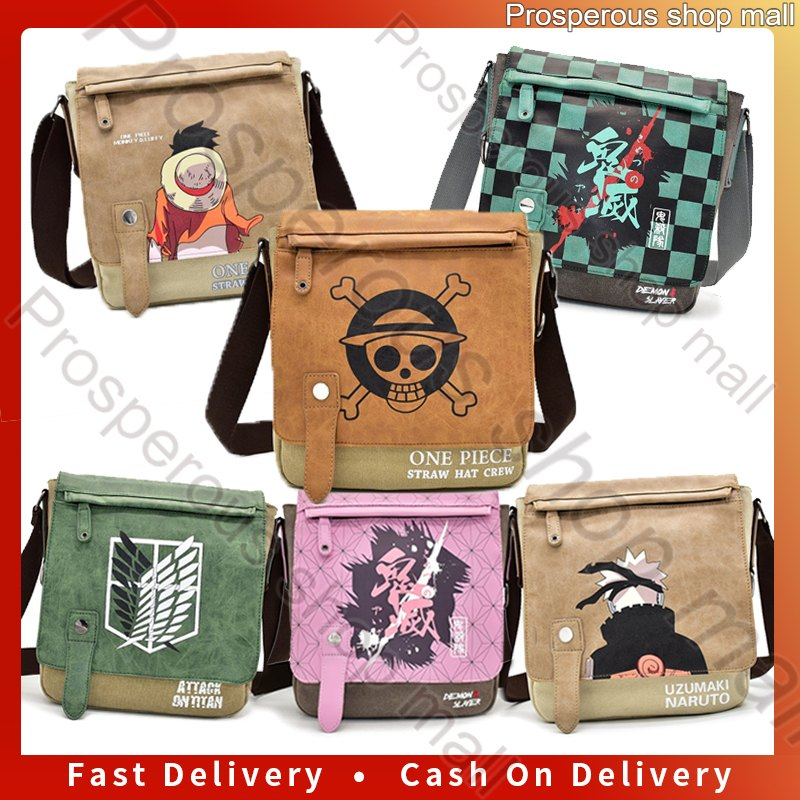 one piece anime bag anime sling bag attack on titan naruto demon slayer ...