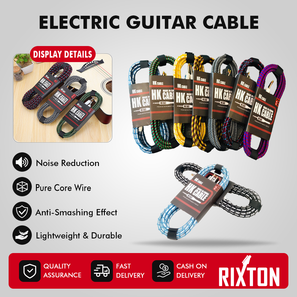 Rixton Electric Guitar Cable Wire Cord 3M/5M/10M High Quality Shielded ...