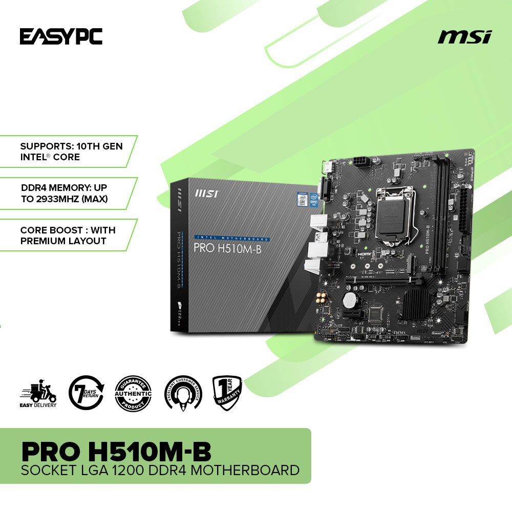 EasyPC| MSI Pro H510M-B Socket LGA 1200 Ddr4 Motherboard Gaming| mATX ...