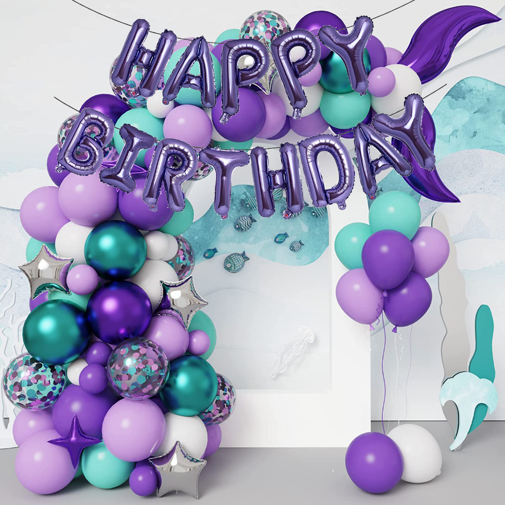 ENSO Purple Personalized Name Happy Birthday Balloon Banner Happy ...