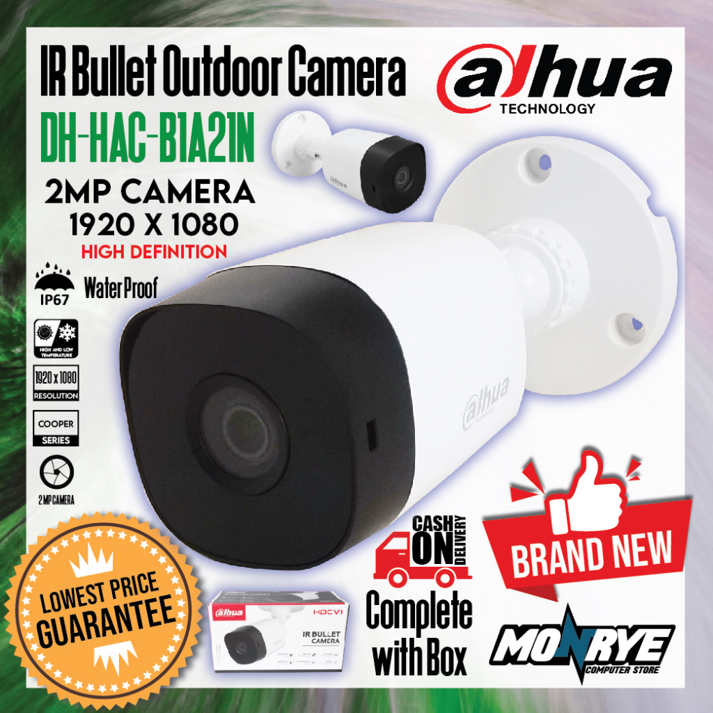 DAHUA - BRAND NEW OUTDOOR IR BULLET CCTV CAMERA - 2MP - 1920 x 1080 ...