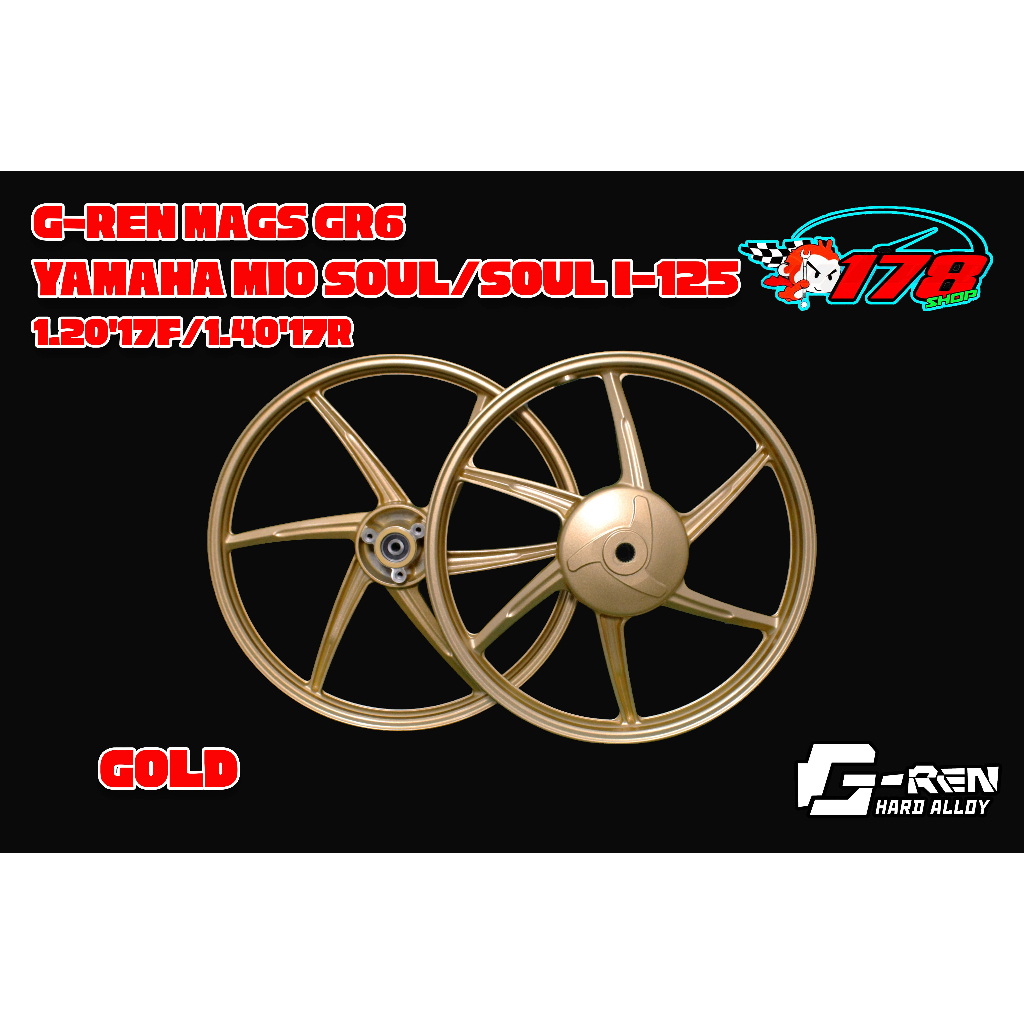 G-ren GR6 mags by 17 mio i 125 mio soul i 125 slim(1.2/1.4) | Shopee ...
