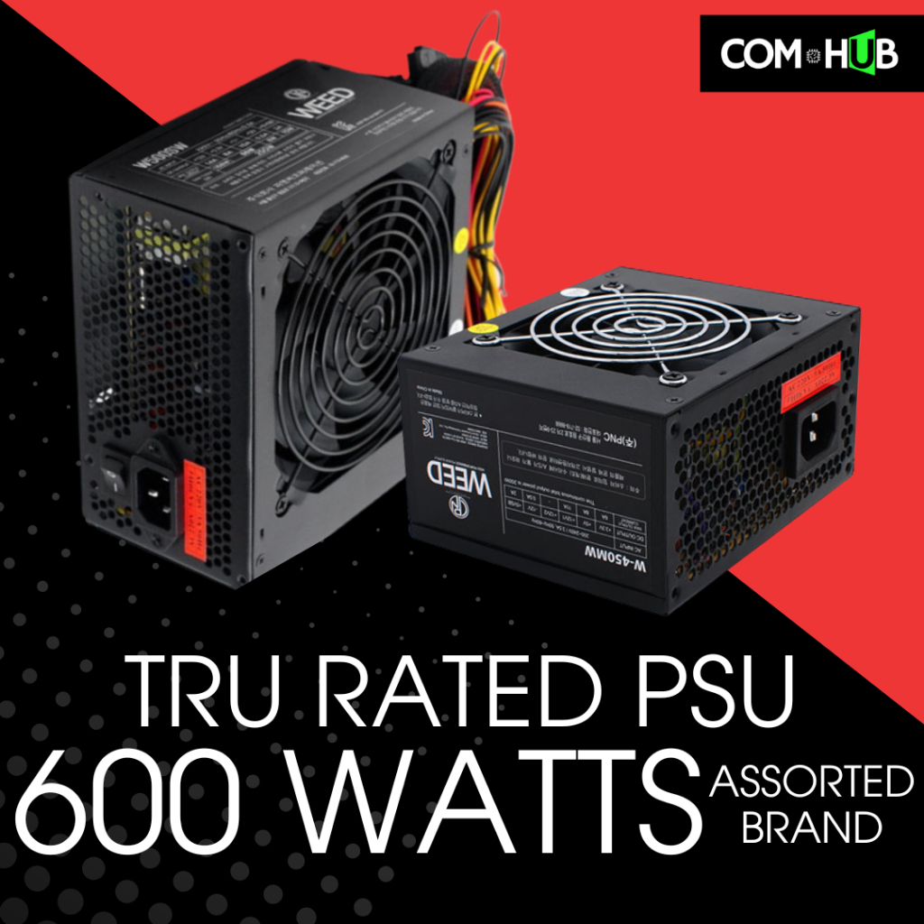 Com Hub PC | True Rated PSU 600 Watts Assorted Brand Power Supply ...