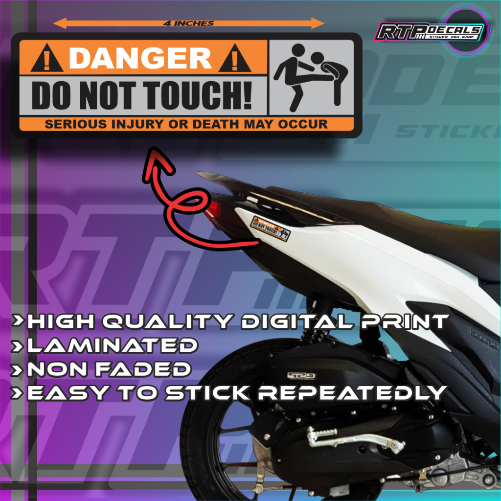 DANGER DO NOT TOUCH(Serious Injury or Death May Occur) PRINTED STICKER ...