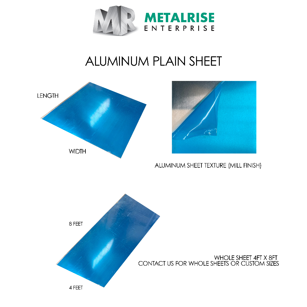 Aluminum Sheet 3mm thickness (Different Size Dimensions) | Shopee ...