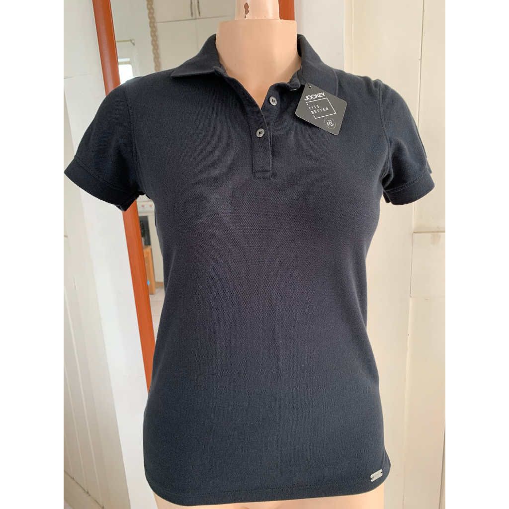 ORIGINAL WITH TAG medium Jockey womens Black polo shirt with jockey tag ...
