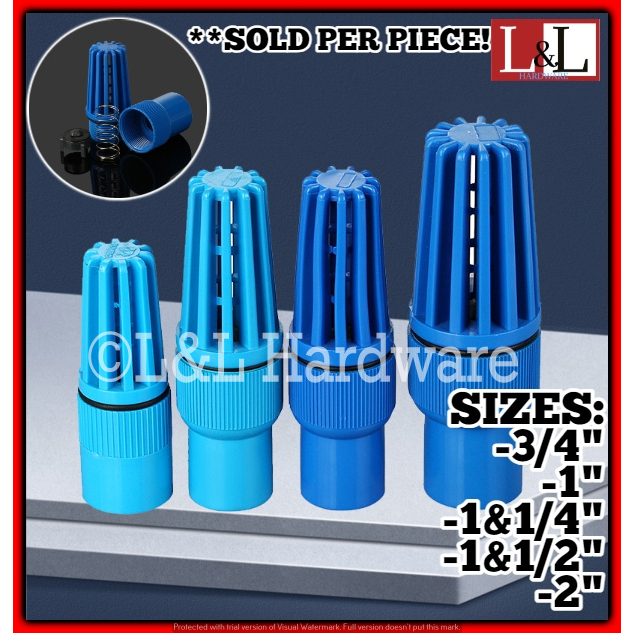 1211 PVC WATER PUMP FOOT VALVE WITH STRAINER PLAIN (5 SIZES AVAILABLE ...