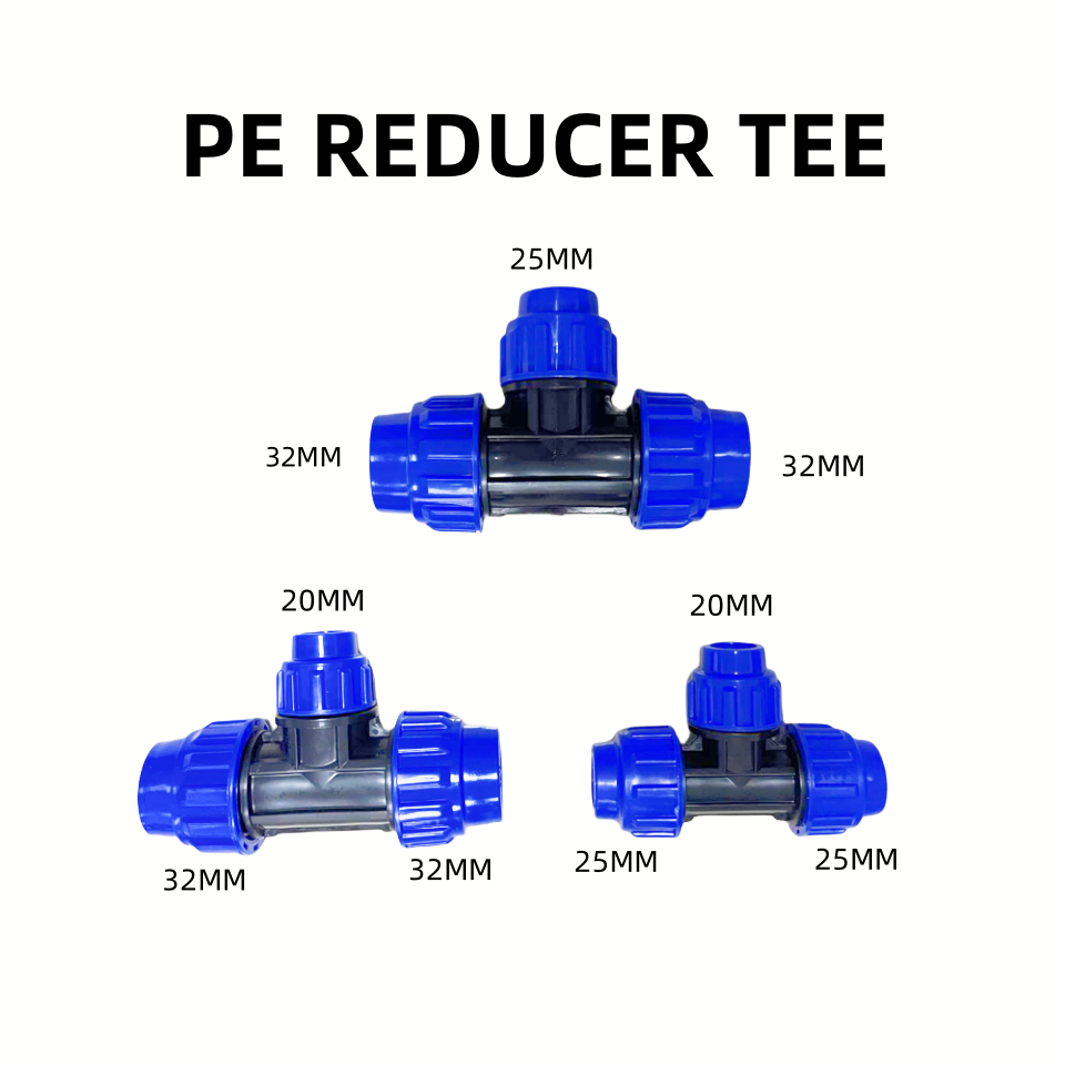 PE Compression Fittings reducer hdpe pvc pipe elbow tee coupling valve female male | Shopee ...