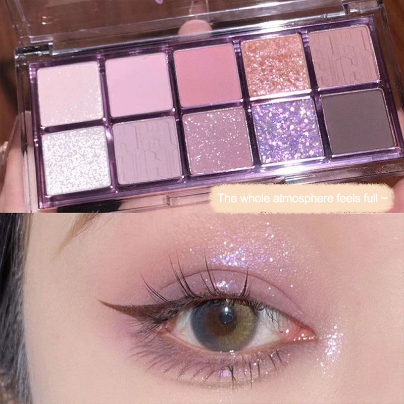 10 Colors Eye Shadow Plate Matte Cold Tone Multi-purpose Pearly-lustre ...