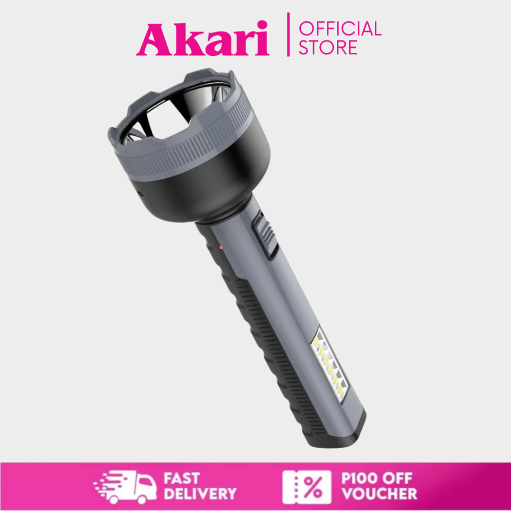 Akari Rechargeable Flashlight ARFL-8636 (Gray) | Shopee Philippines