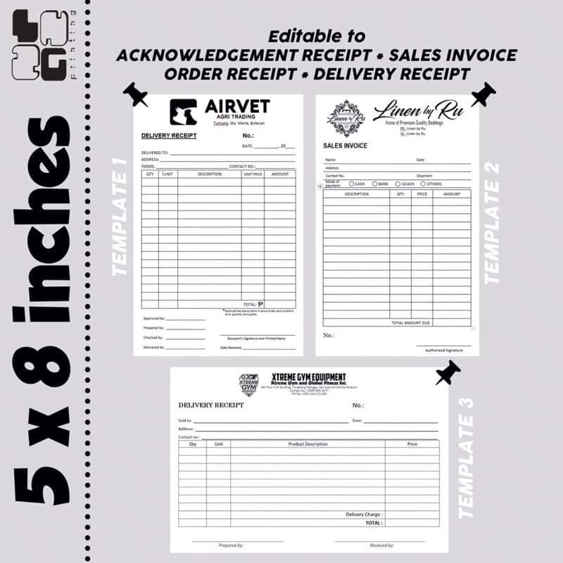 RECEIPT 6pads 5x8 - CARBONIZED (please see product description ...