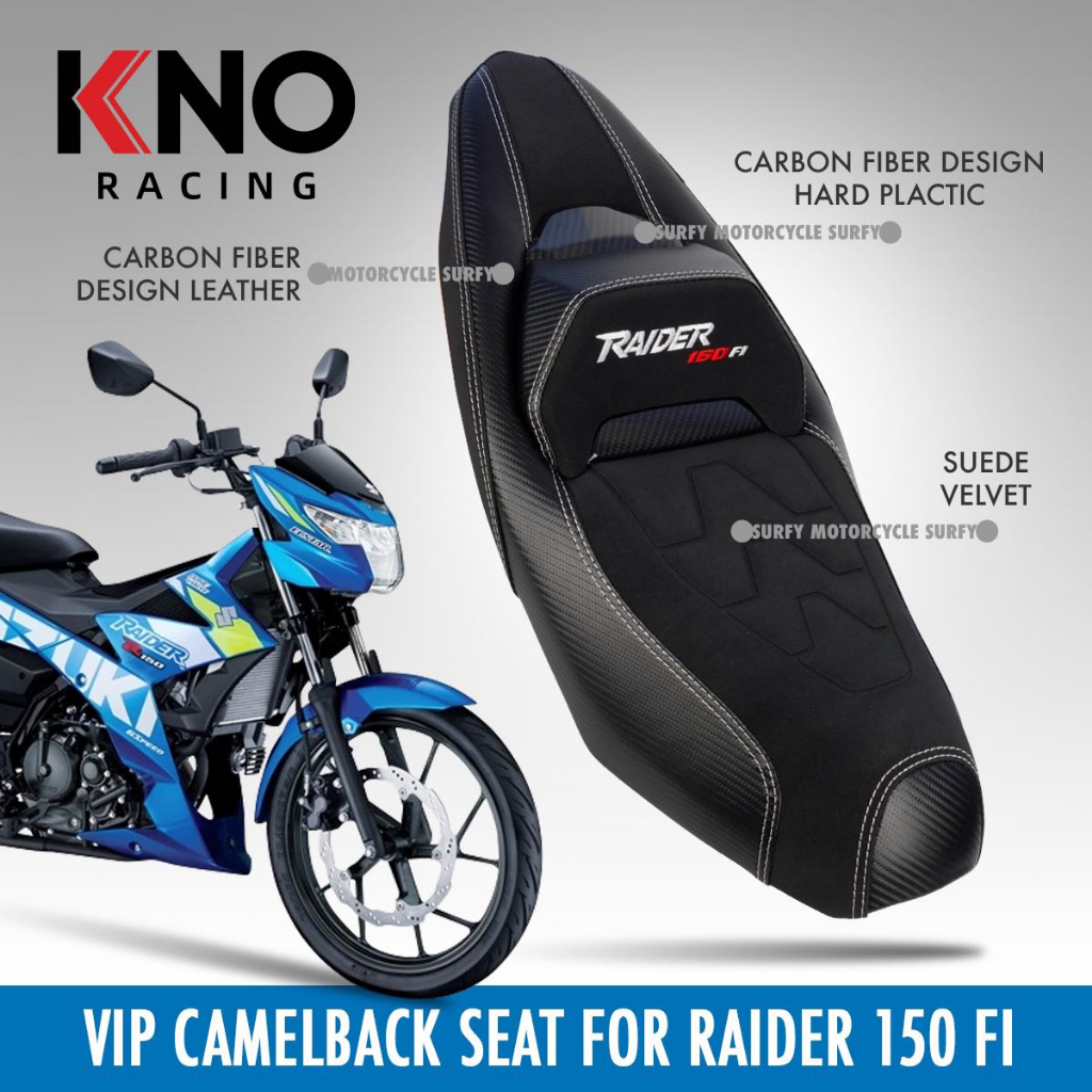 KNO Raider 150 fi VIP Camel Back Seat Suede And Leather Embroid Logoa ...