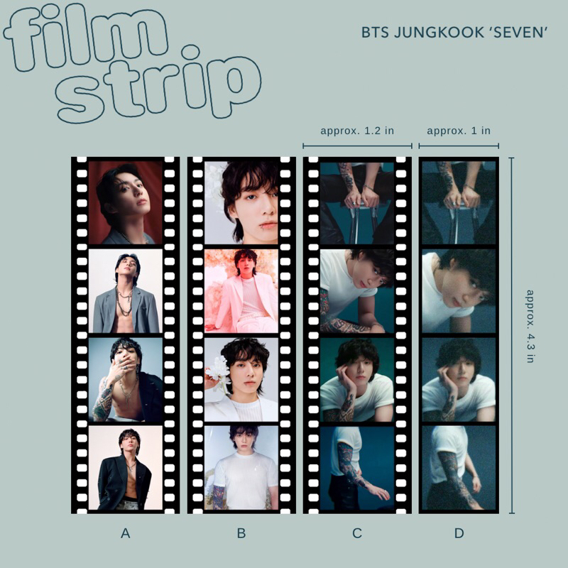BTS Jungkook “Seven” Fanmade Cellphone Film Strip Per Piece | Army ...