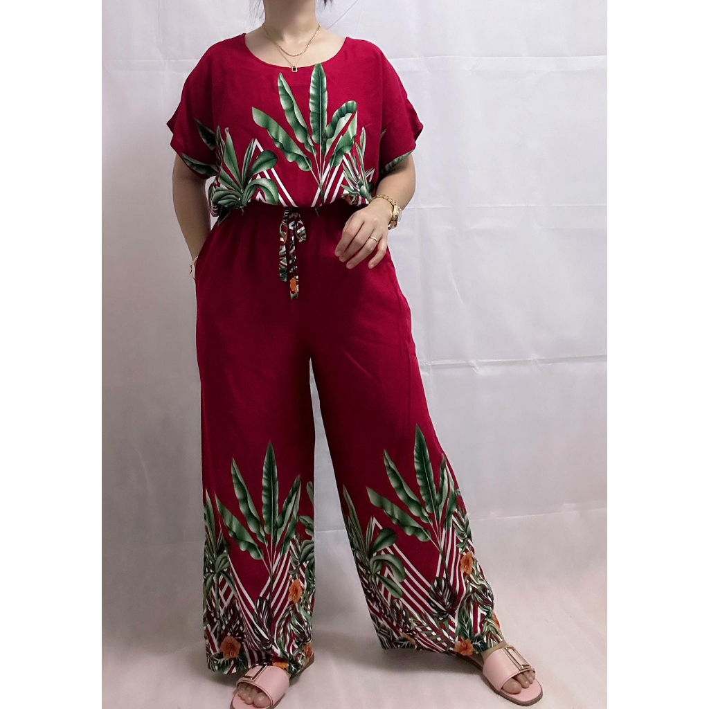 Challis Blouse Squarepants Terno w/ 2 Side Pockets Senepa Print ...