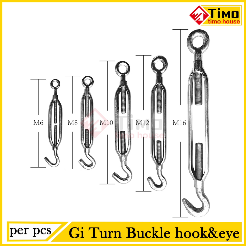 GI Turnbuckle Turn Buckle Hook & Eye 1/4 5/16 3/8 1/2 5/8 Screw Bolt Heavy Duty | Shopee Philippines