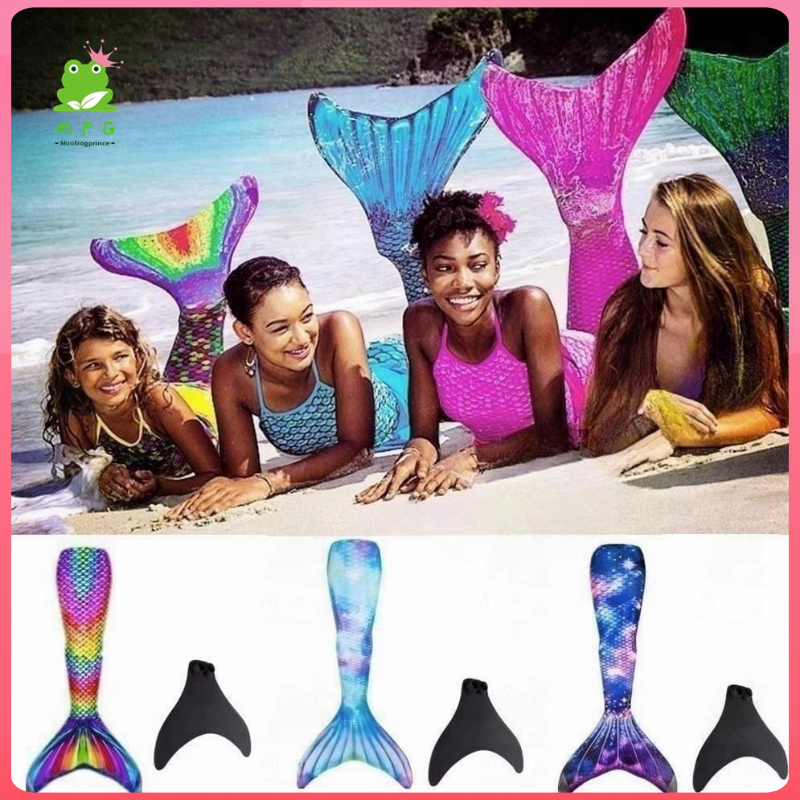 2Pcs Parent-Child Mermaid Costume Women Swimsuit with Mermaid Tail ...