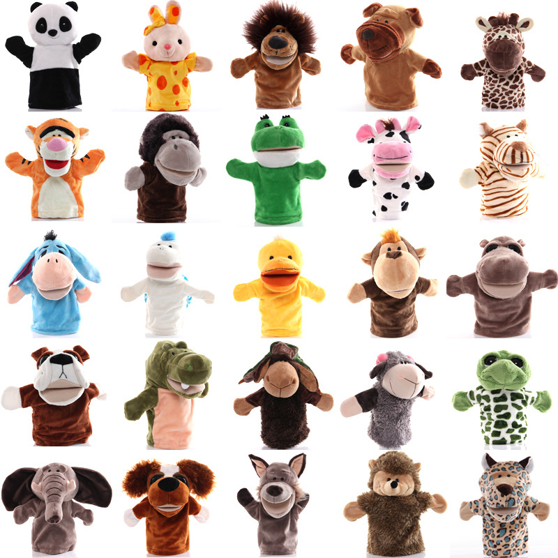 Story Animal Hand Puppet Cartoon Finger Plush Toys Educational Pretend ...